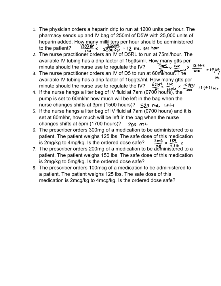 Medication Dosage Calculation Practice Problems