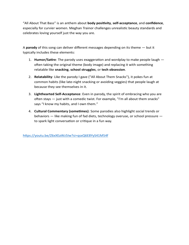 Parody Song Analysis: Humor, Relatability, and Cultural Commentary