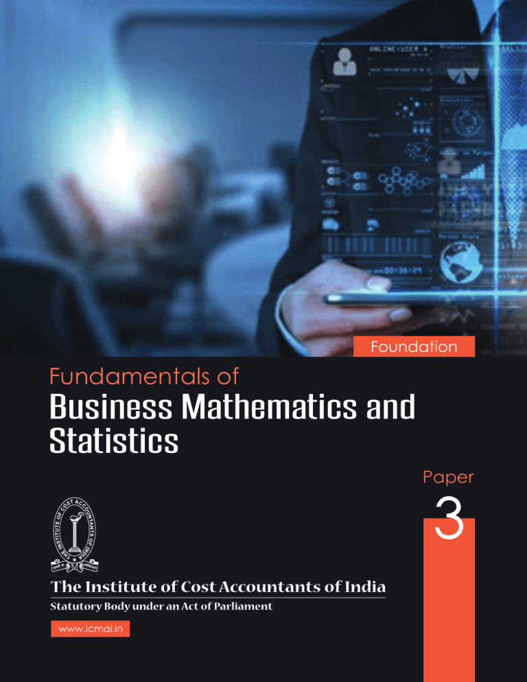 Business Math & Statistics Study Notes - Foundation Level