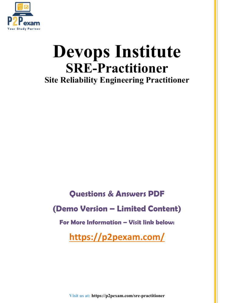 SRE Practitioner Questions & Answers PDF | DevOps Institute
