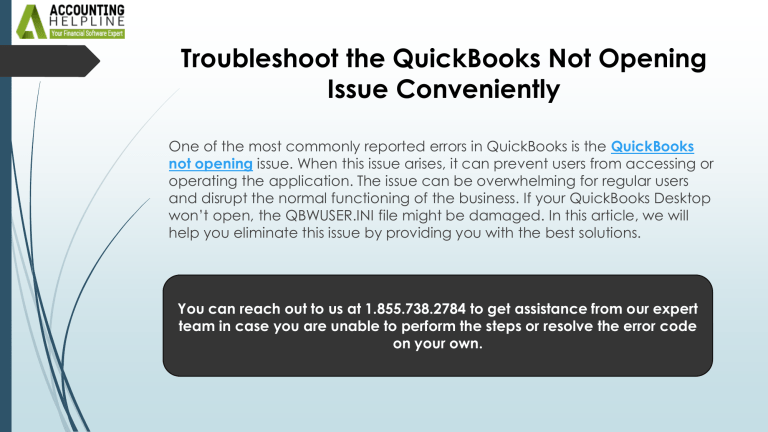 QuickBooks Not Opening: Troubleshooting Guide