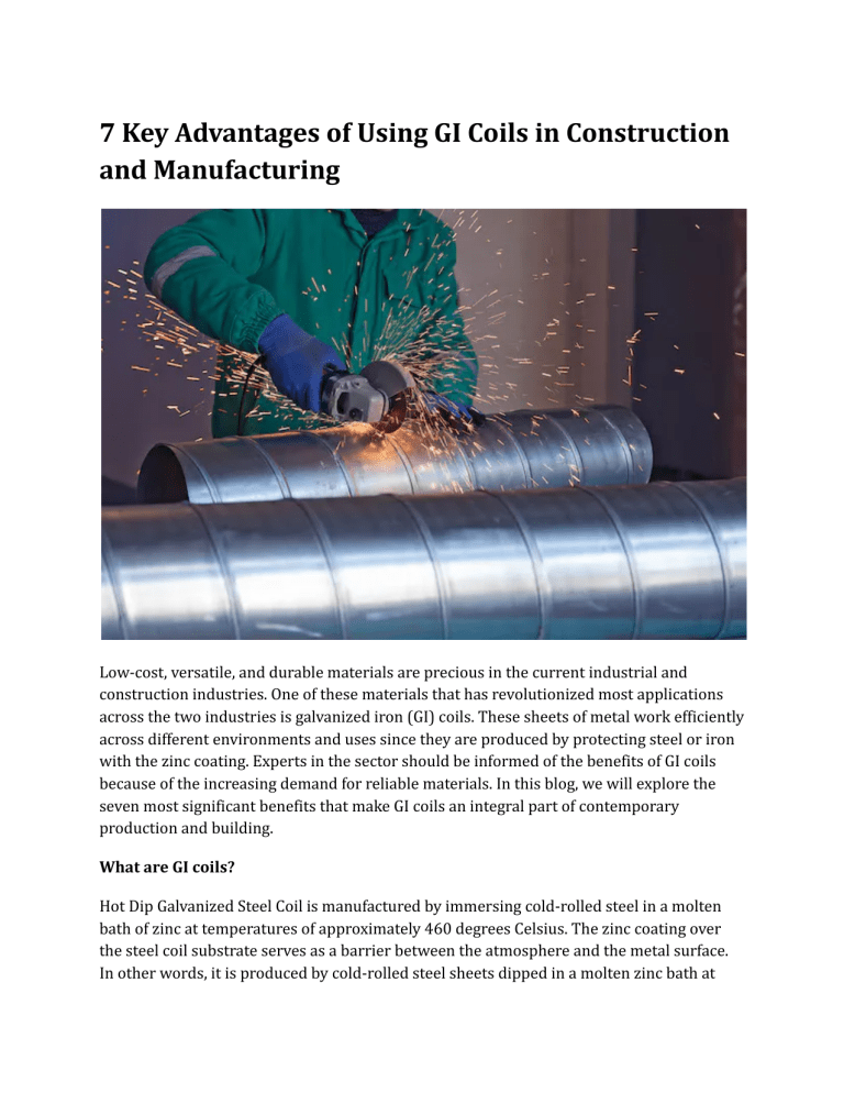 GI Coils: 7 Key Advantages in Construction & Manufacturing