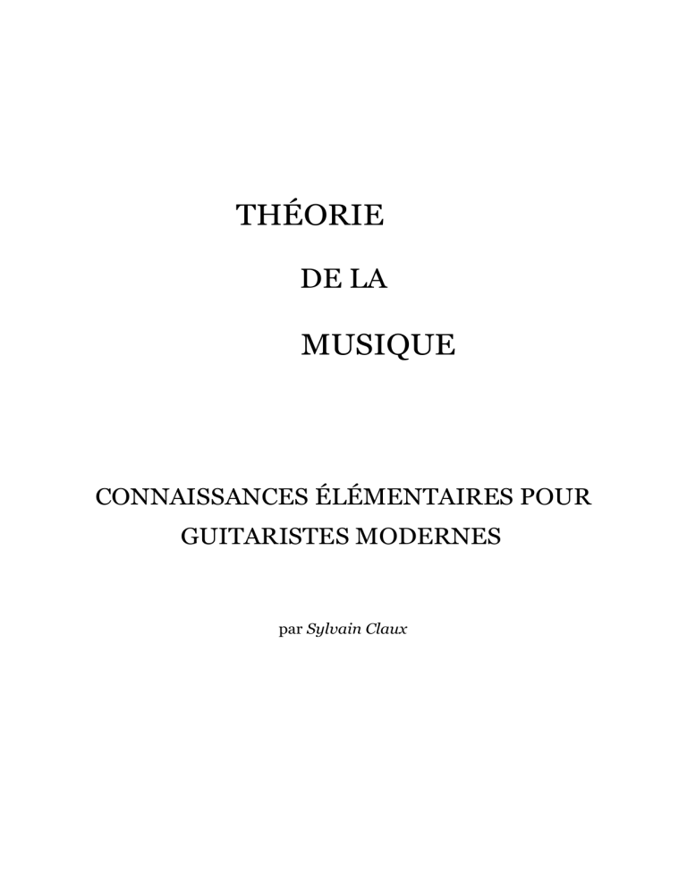 Théorie de la Musique: Guide du Guitariste