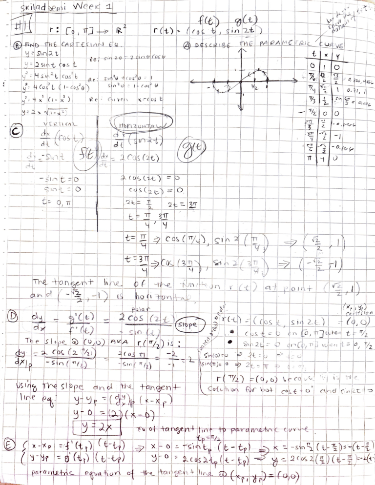 Parametric Equations Worksheet: Calculus Problems