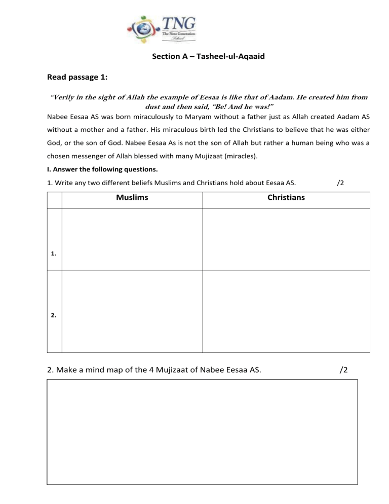 Islamic Studies Revision: Tasheel-ul-Aqaaid & Taarekh
