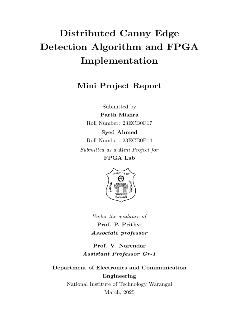 Fpga Canny Edge Detection Algorithm Implementation