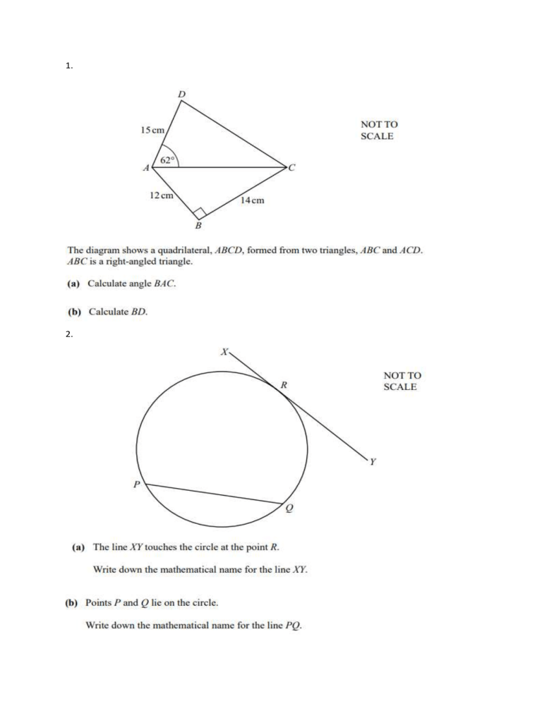 Geometry Problems: Quadrilaterals, Triangles, Circles