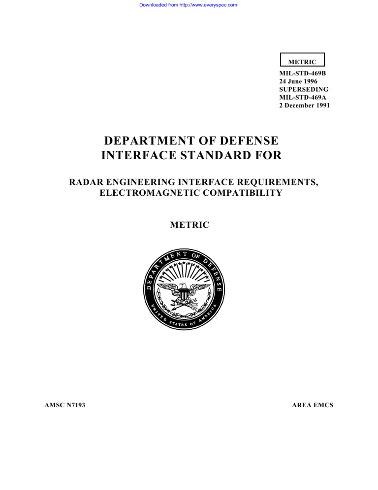 MIL-STD-469B: Radar Engineering Interface & EMC Standard