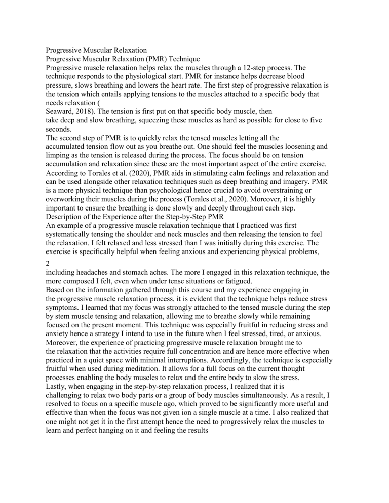 Progressive Muscular Relaxation (PMR) Technique & Benefits