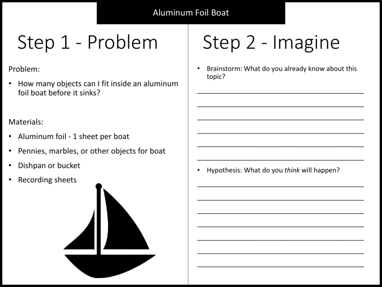 Aluminum Foil Boat Experiment Worksheet