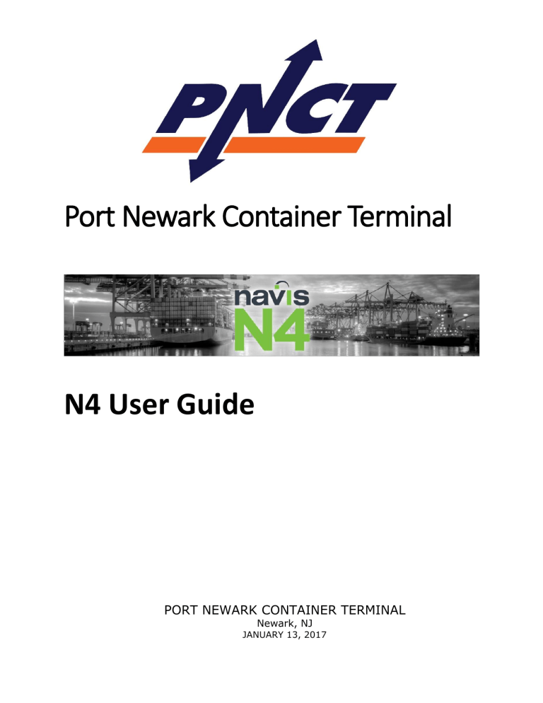 PNCT N4 User Guide: Navis System Access & Operations