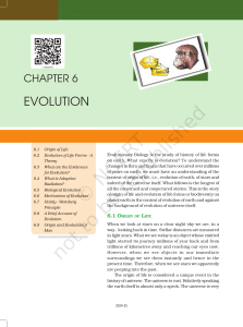 Evolution: Origin of Life, Theories, and Evidences in Biology