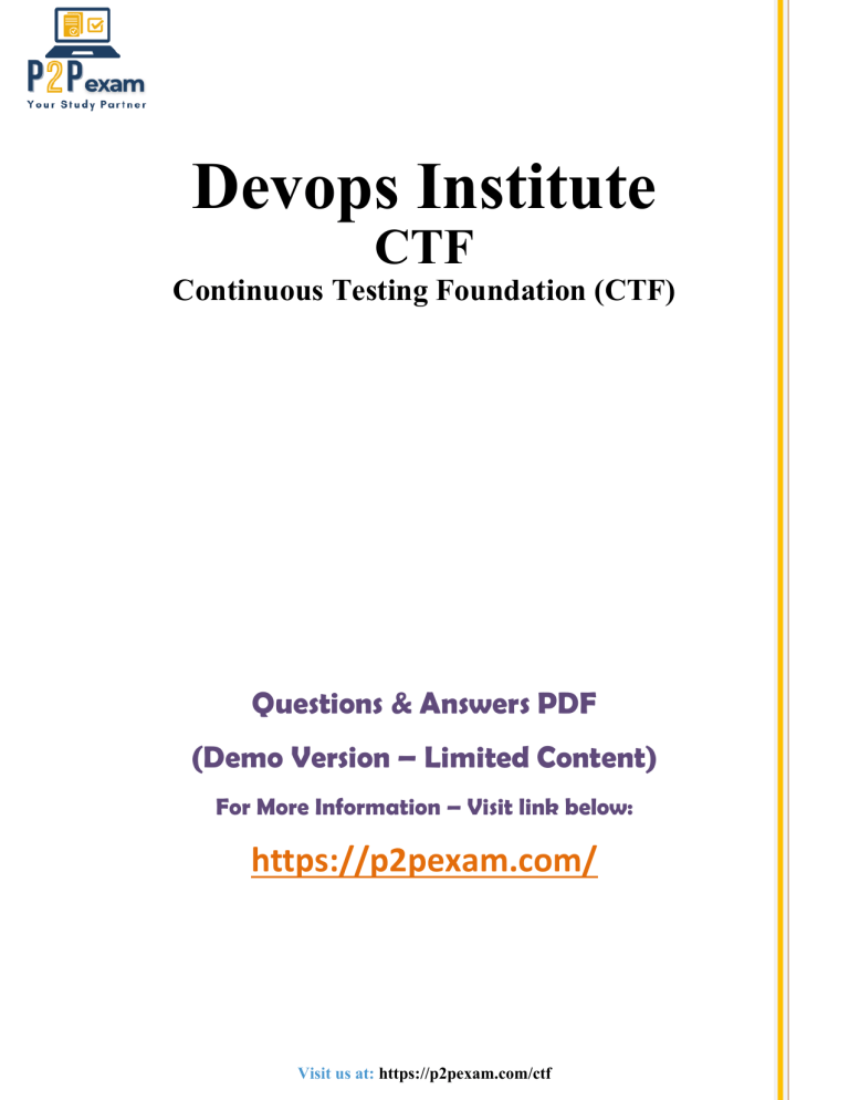 CTF Continuous Testing Foundation Questions & Answers (Demo)