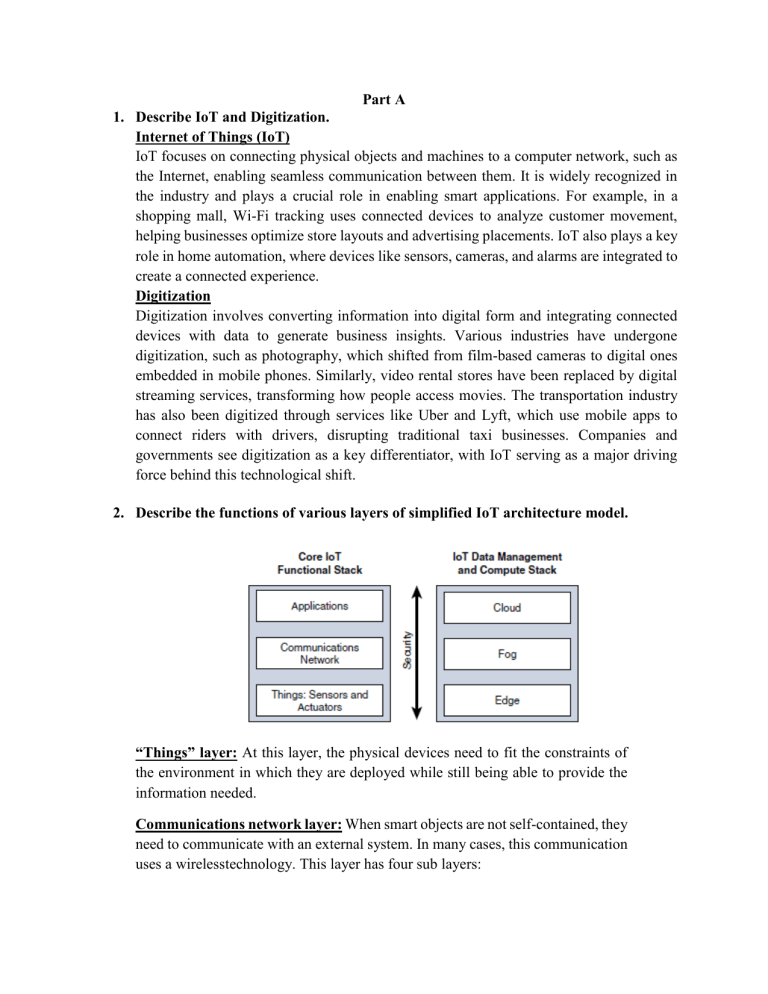 IoT & Digitization: Architecture, Sensors, and Data Analysis