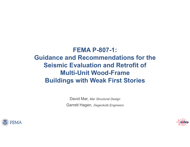 FEMA P-807-1: Seismic Retrofit of Wood-Frame Buildings