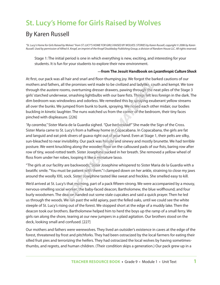 St. Lucy's Home for Girls Raised by Wolves: Excerpt