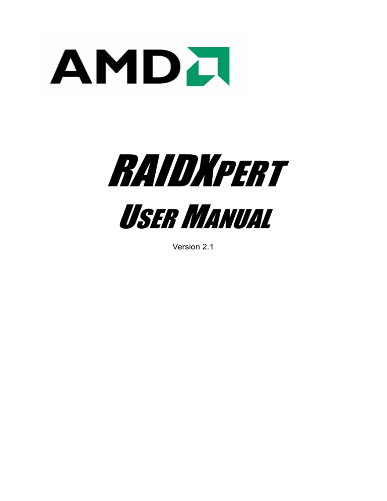 RAIDXpert User Manual: RAID Management Software Guide
