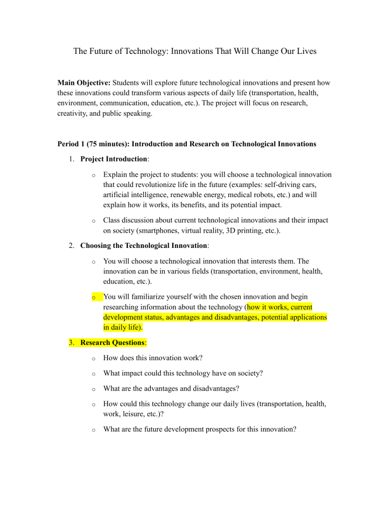 Future Tech Project: Innovations & Impact