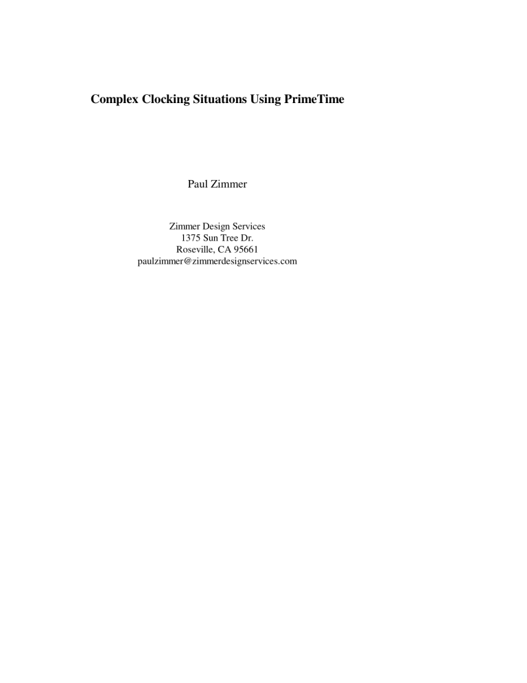 Complex Clocking with PrimeTime: Techniques & Analysis