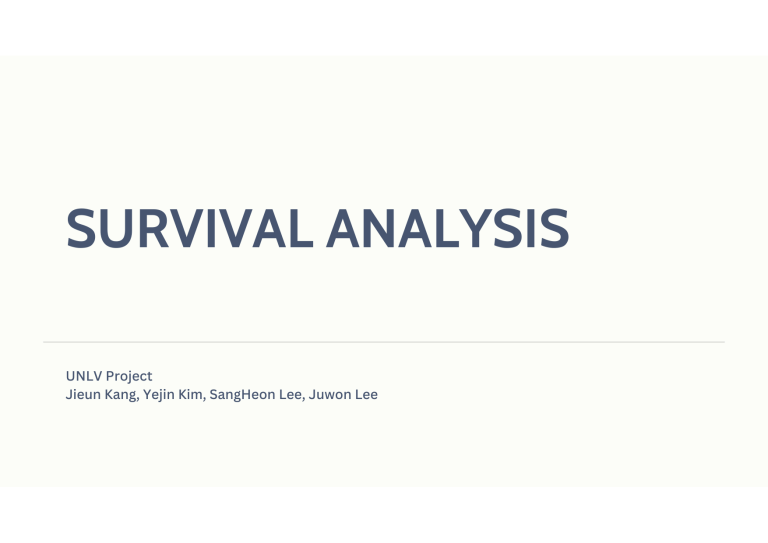 Survival Analysis Project: Models, Data, and Results