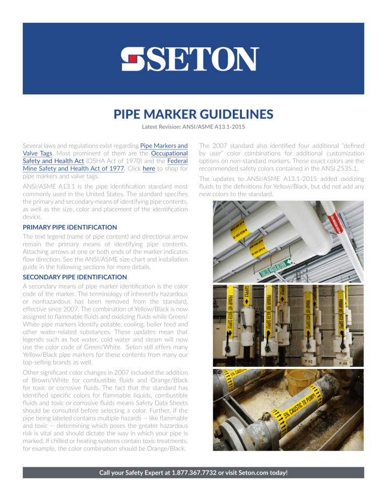 Pipe Marking Guidelines: ANSI/ASME A13.1 Standards
