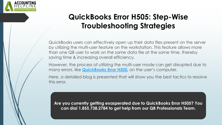 QuickBooks Error H505: Troubleshooting Guide