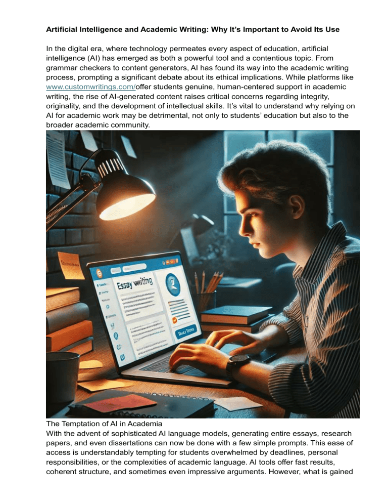 AI in Academic Writing: Ethics & Alternatives