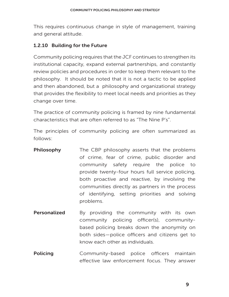 Community Policing: Philosophy & Practices in Jamaica