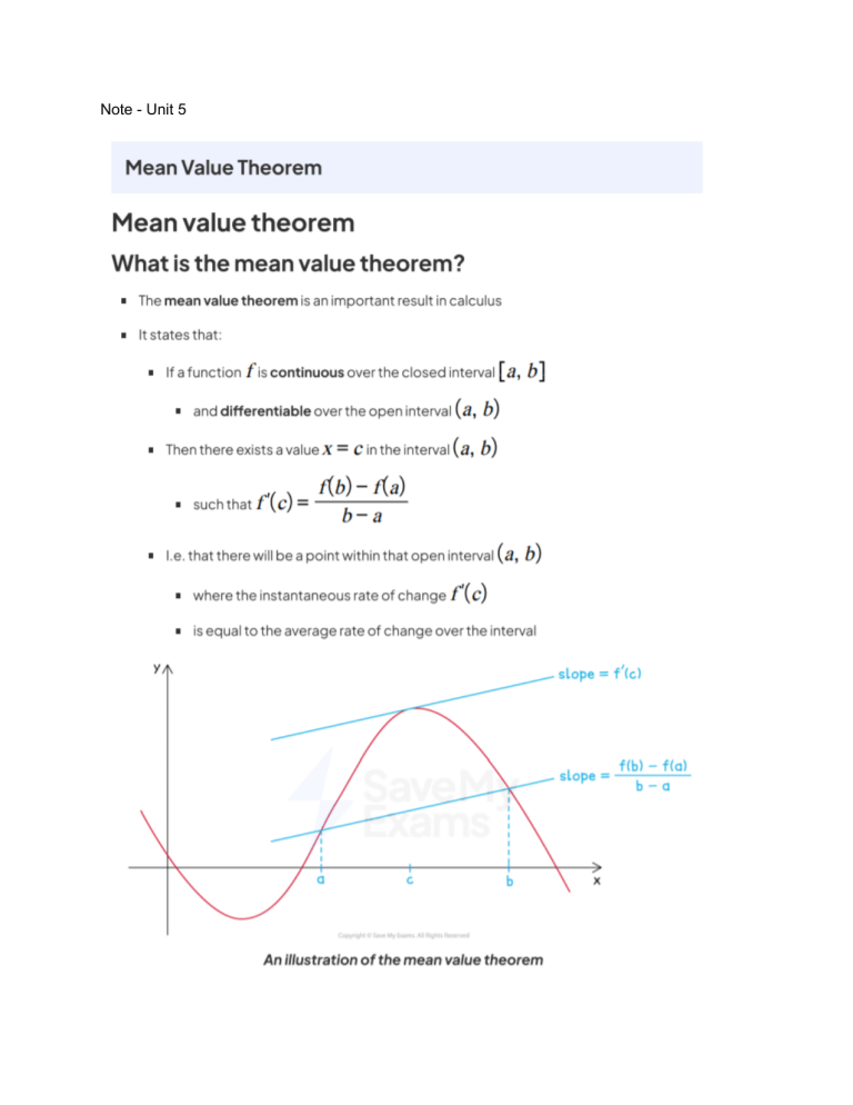 Mean Value Theorem Explained | Calculus Lesson