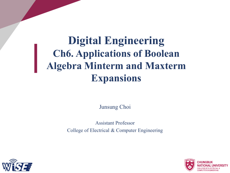 Boolean Algebra: Minterm & Maxterm Expansions