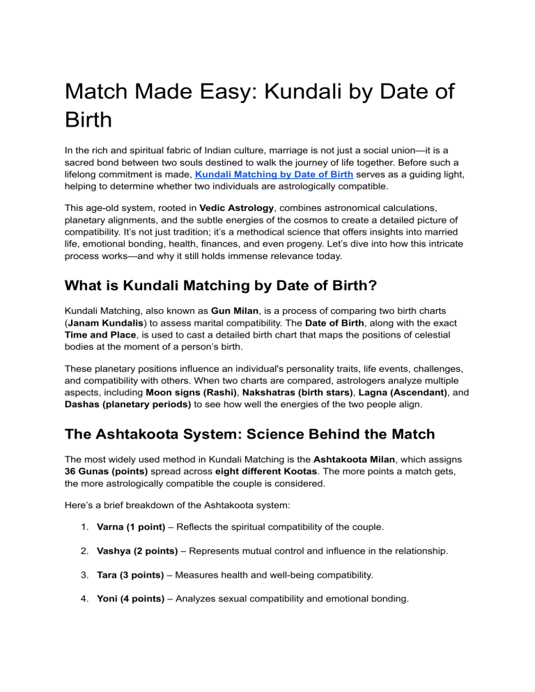 Kundali Matching: Astrology Guide to Marriage Compatibility
