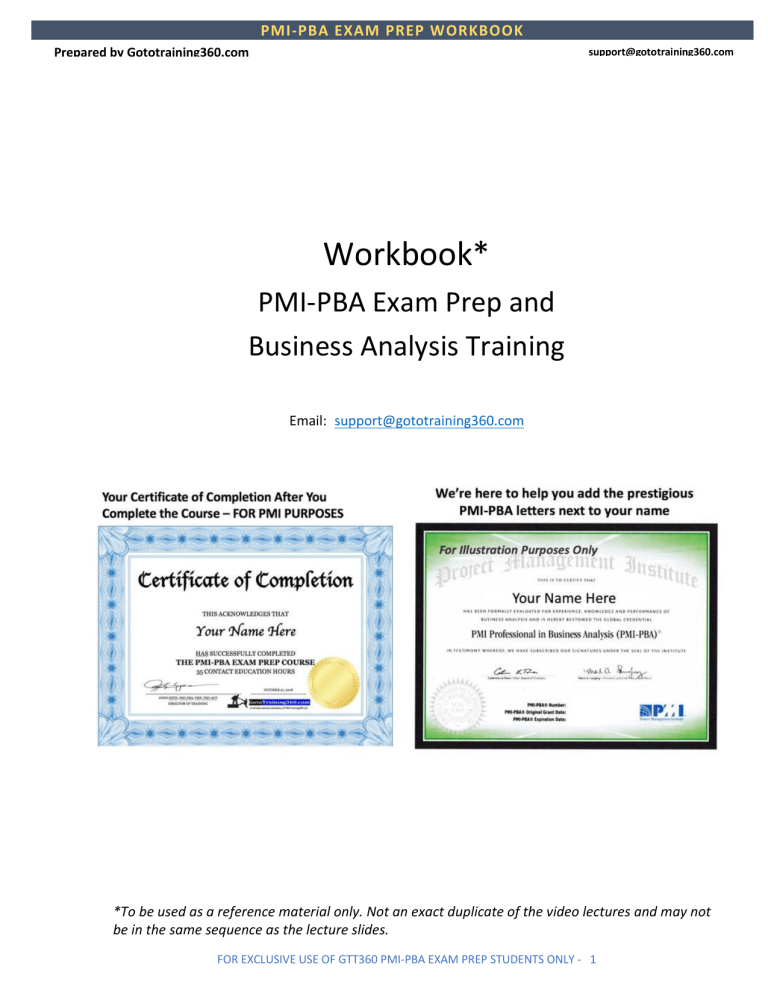 PMI-PBA Exam Prep Workbook: Business Analysis Fundamentals