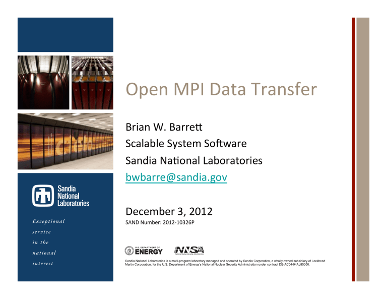 Open MPI Data Transfer Presentation