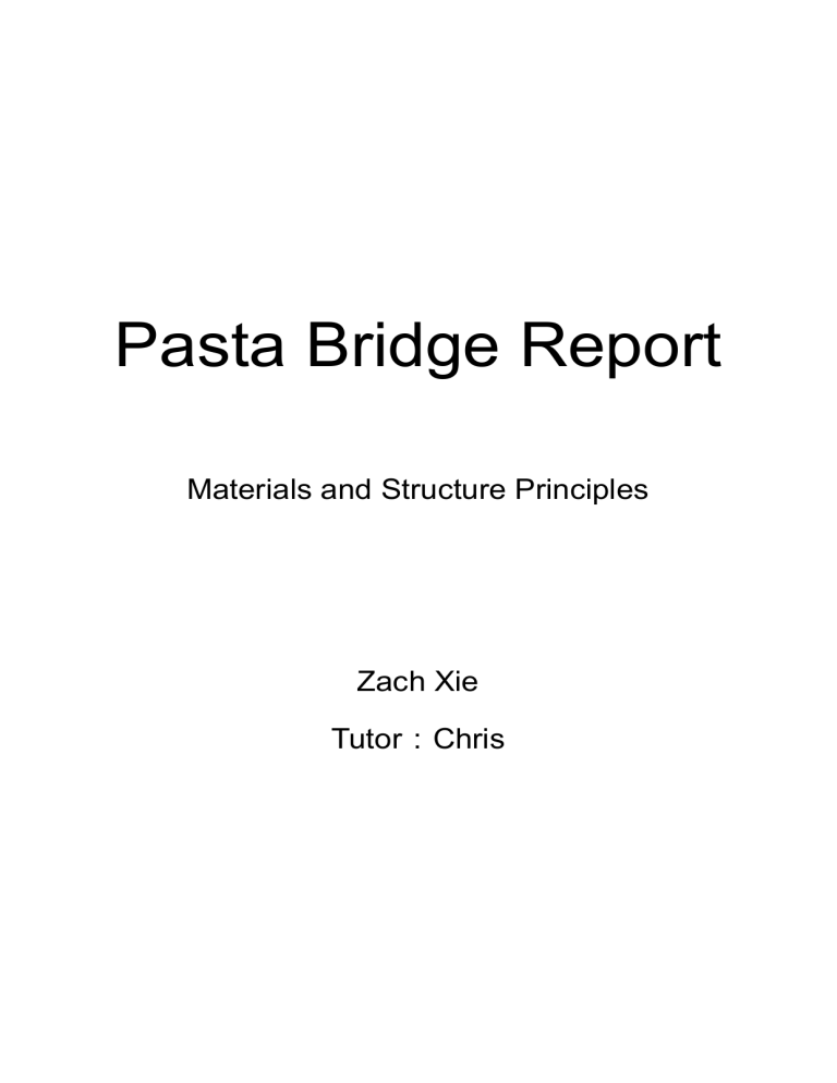 Pasta Bridge Report: Design, Construction & Testing