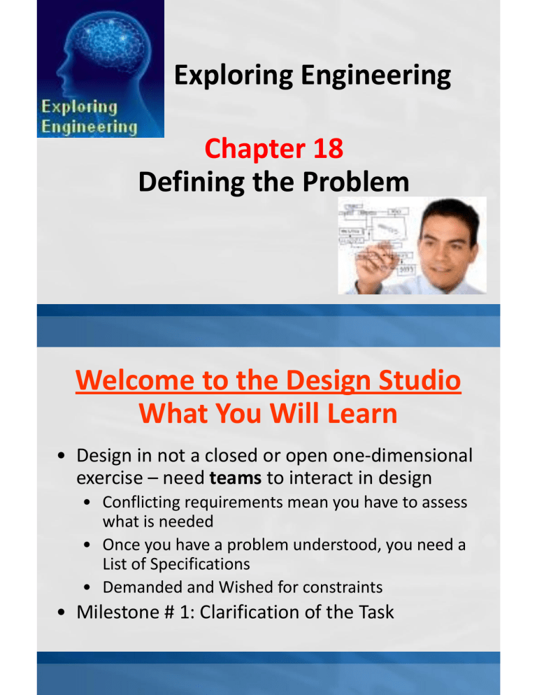Engineering Design: Defining the Problem & Specifications