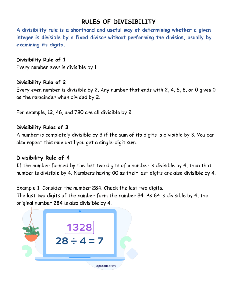 Divisibility Rules: Easy Guide for Numbers 1-11