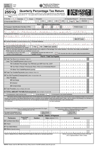 BIR Form 2551Q: Quarterly Percentage Tax Return