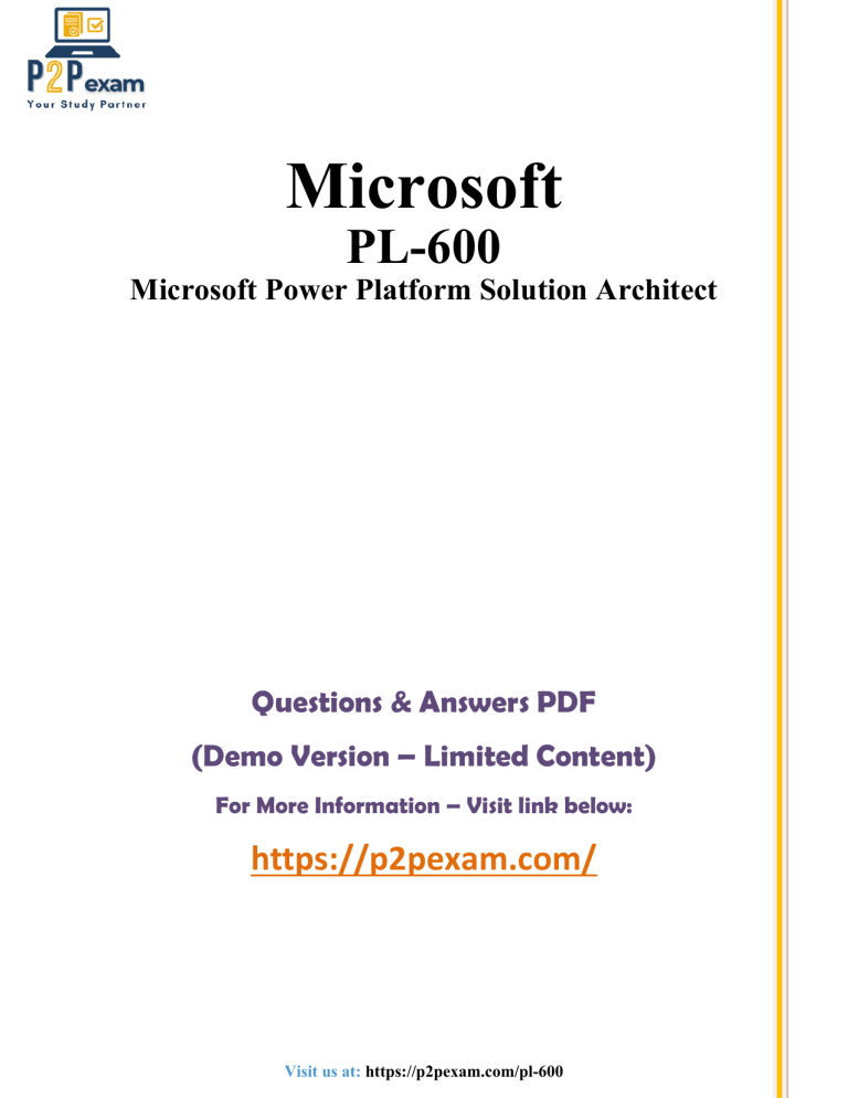 PL-600 Exam Questions: Power Platform Solution Architect