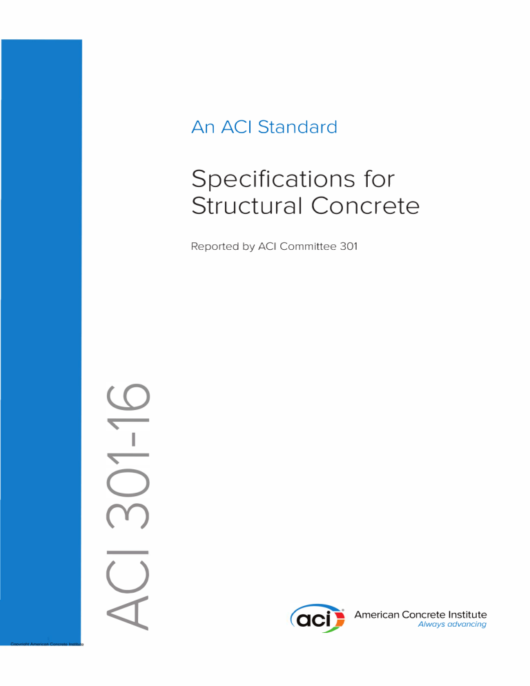 ACI 301-16 Specifications for Structural Concrete