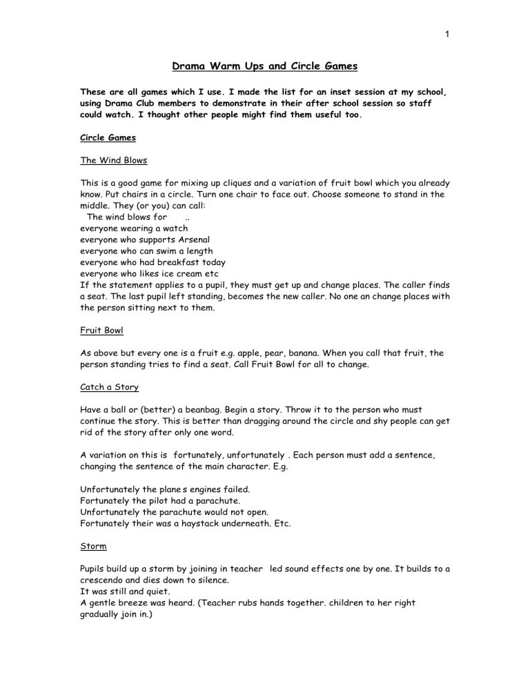 Drama Warm-Ups & Circle Games: Activity Guide
