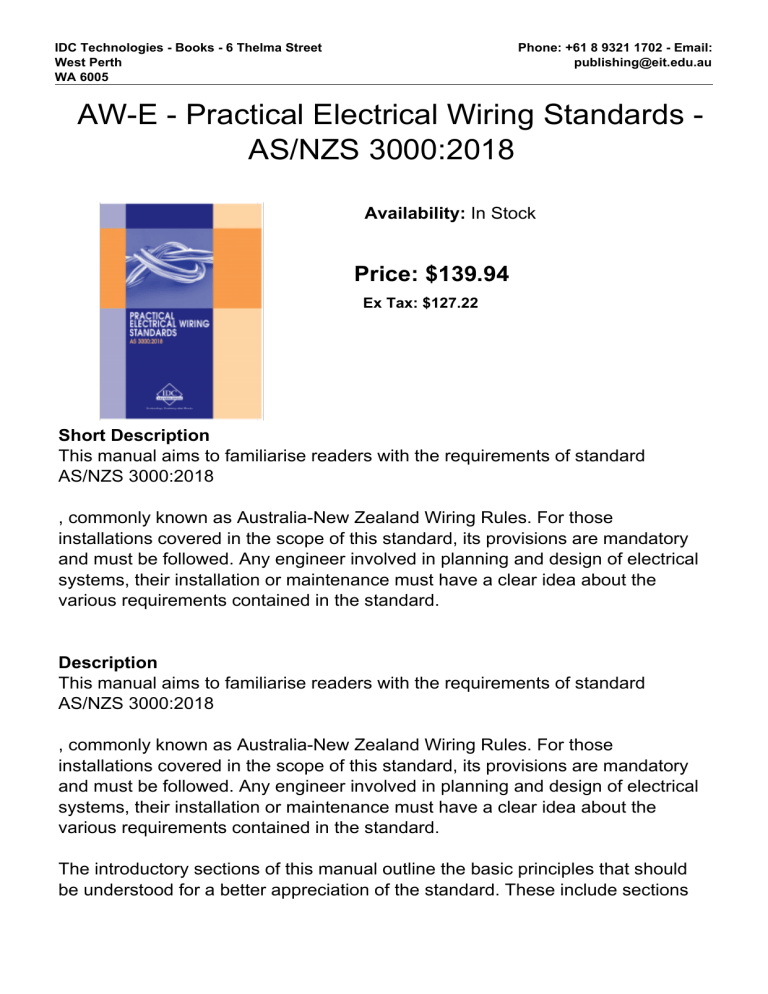 AS/NZS 3000:2018 Wiring Rules Practical Guide