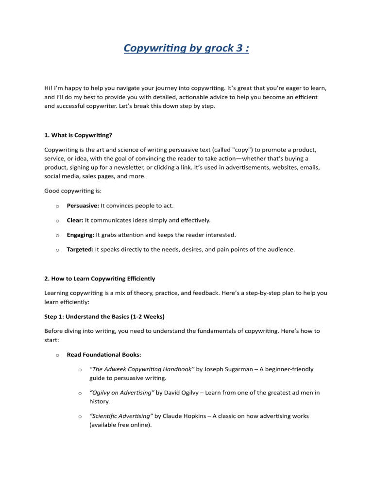 Learn Copywriting: A Step-by-Step Guide for Beginners