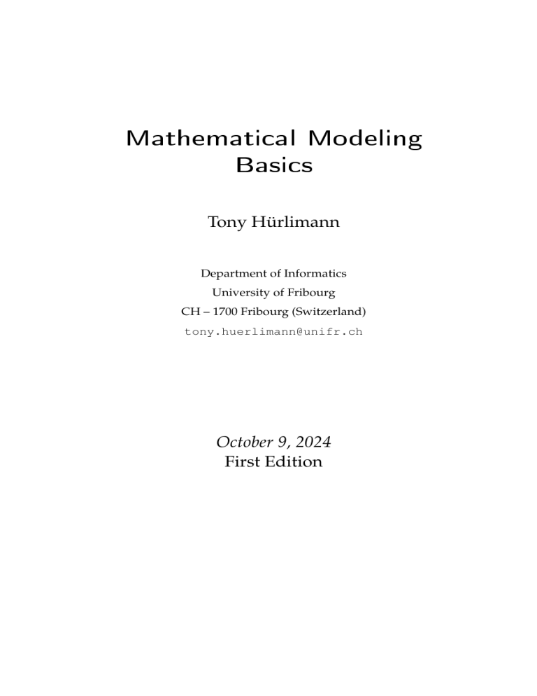 Mathematical Modeling Basics Textbook