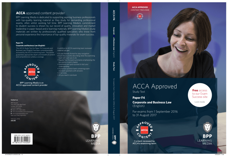 ACCA F4 Corporate & Business Law (English) Study Text