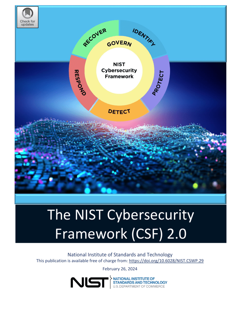 NIST Cybersecurity Framework (CSF) 2.0