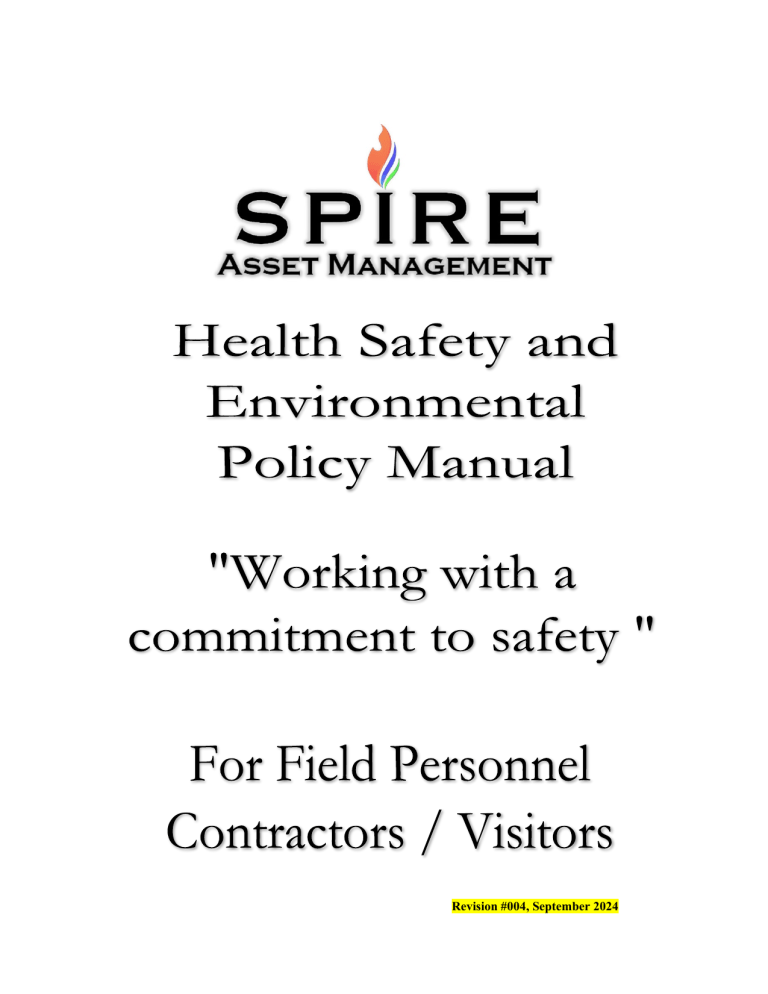 SPIRE Asset Management HS&E Policy Manual