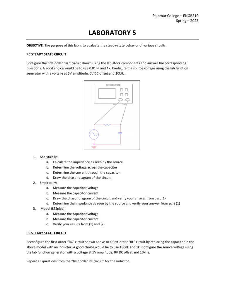 RC & RL Circuit Analysis Lab: Steady-State Behavior