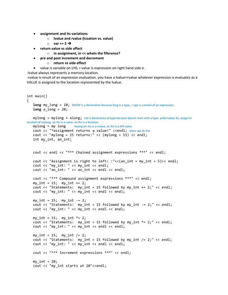 C++ Assignment & Increment Operators Explained