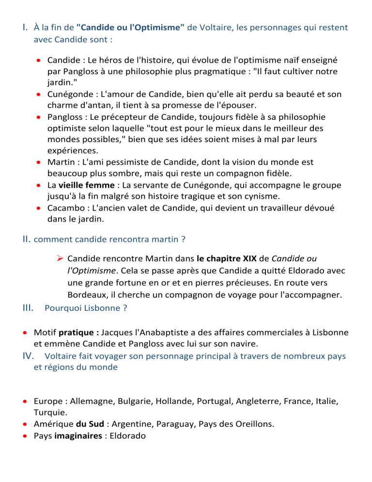 Guide d'étude Candide : Personnages, intrigue et thèmes