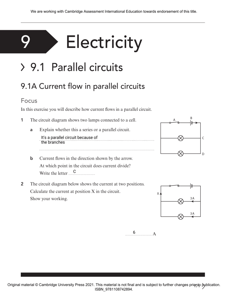 Parallel Circuits: Current, Voltage, Resistance Exercises